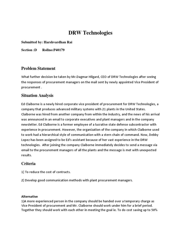 DRW Technologies | Download Free PDF | Procurement | Business