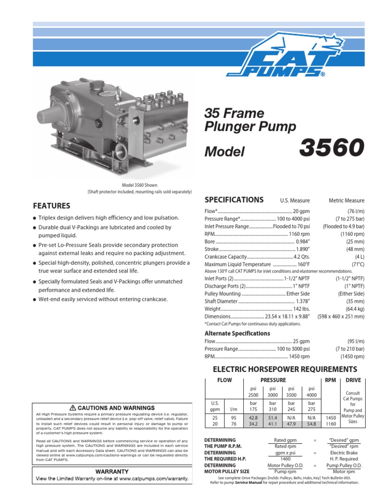 35 Frame Plunger Pump Model: Features Specifications | PDF | Pump ...