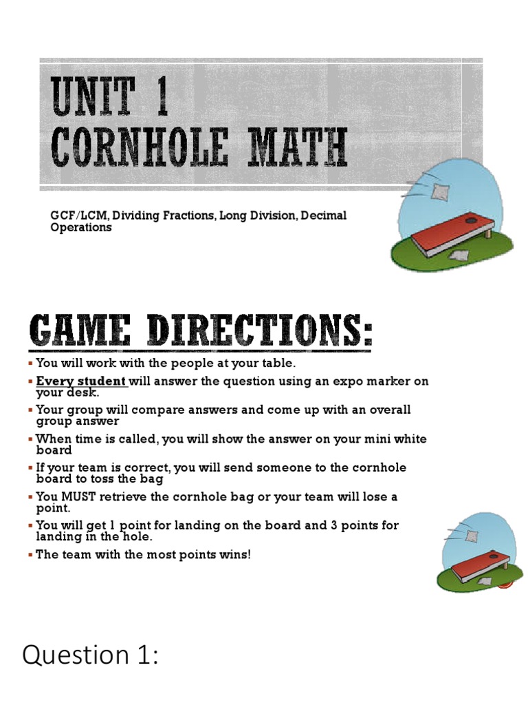Unit 1 Cornhole Math | PDF | Coca Cola | Teaching Mathematics