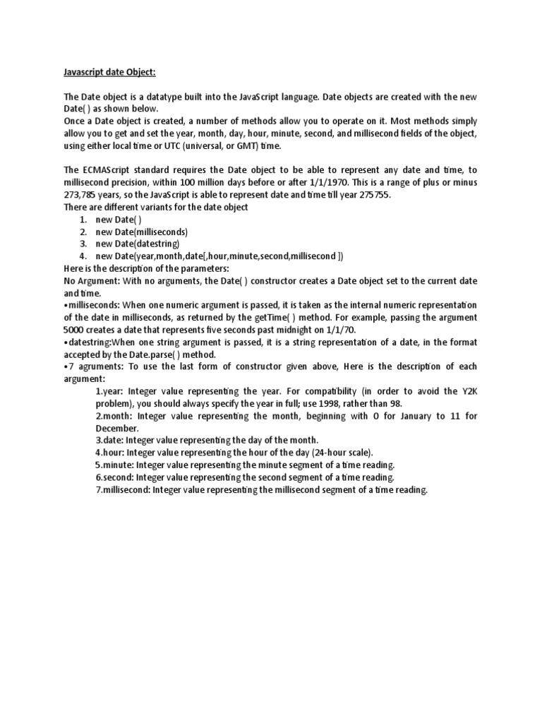 Javascript Objects | Download Free PDF | Parameter (Computer Programming) | Java Script