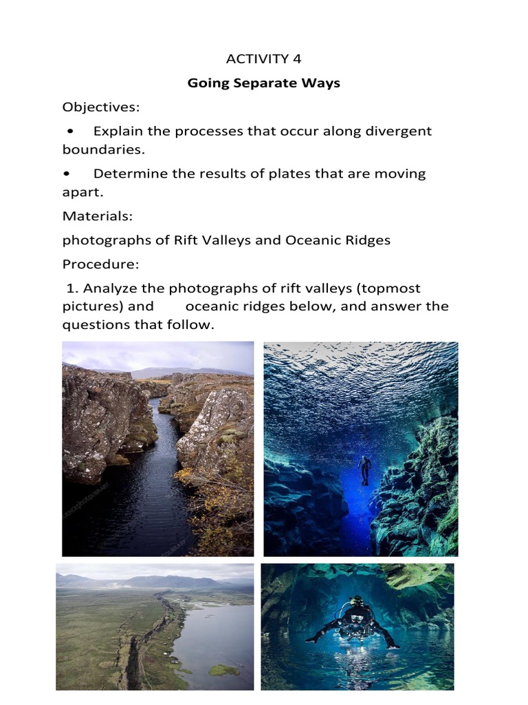 Activity 4 Going Separate Ways | PDF | Geophysics | Plate Tectonics
