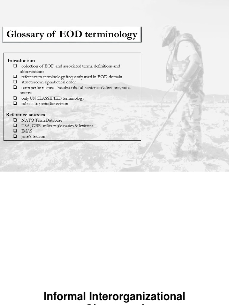 New Eod Terminology | PDF | Land Mine | Improvised Explosive Device