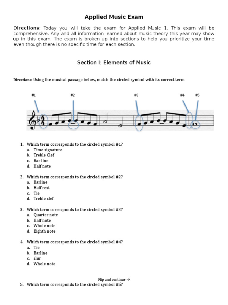Applied Music Exam | Download Free PDF | Rhythm And Meter | Musical ...