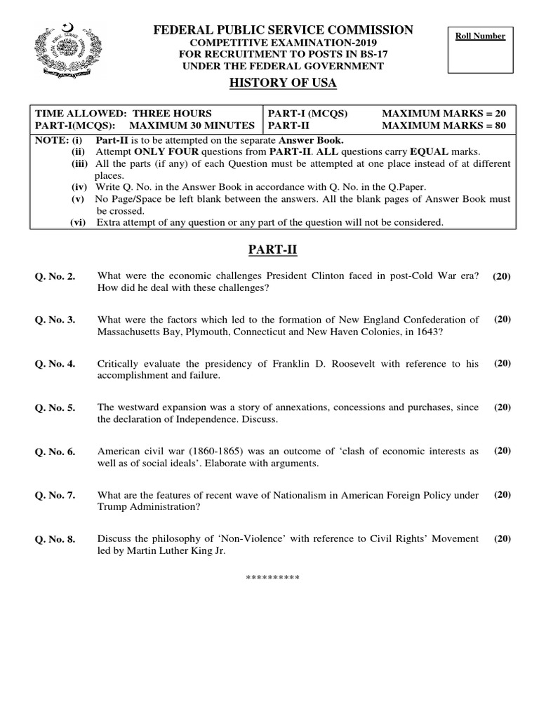 History of USA Subjective | PDF