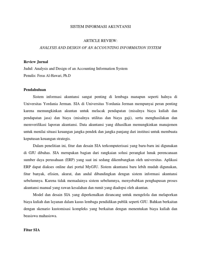 Review SIA Jurnal Internasional | PDF