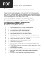 Learning Style Questionnaire Guide | PDF | Thought | Logic