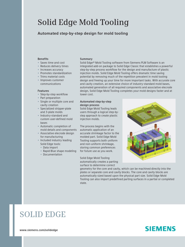 Solid Edge Mold Tooling | PDF | Automation | Casting (Metalworking)