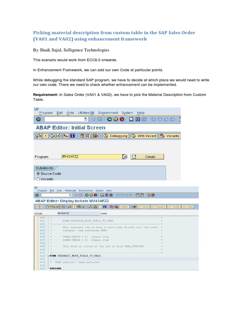 SAP ENhancements | PDF | Computer Programming | Computing