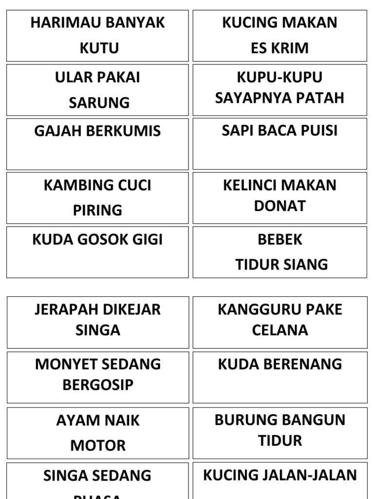 Permainan Tebak Gerakan | PDF