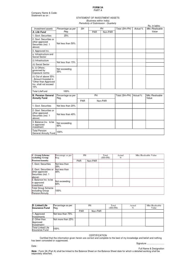 Form 3A | PDF | Pension | Insurance