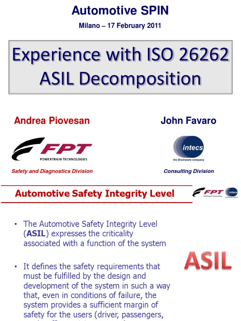 Experience With ISO 26262 ASIL Decomposition | PDF | Systems ...