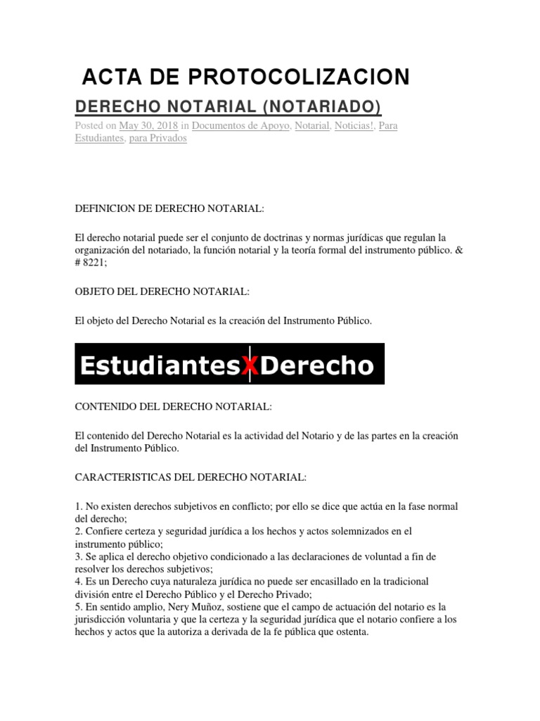 Acta de Protocolizacion | PDF | Instrumento jurídico | Justicia