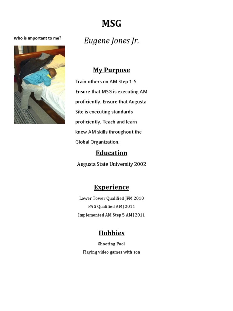 Eugene Jones JR.: My Purpose | PDF