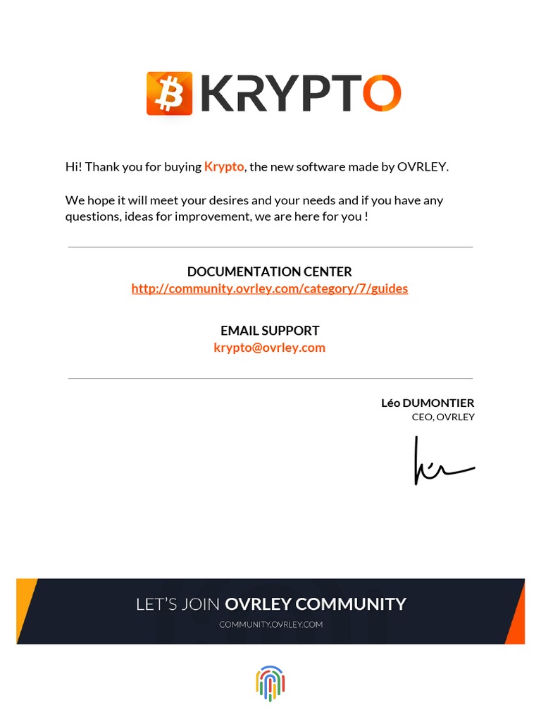 Krypto - Welcome & Documentation PDF | PDF | Software | Computing And Information Technology