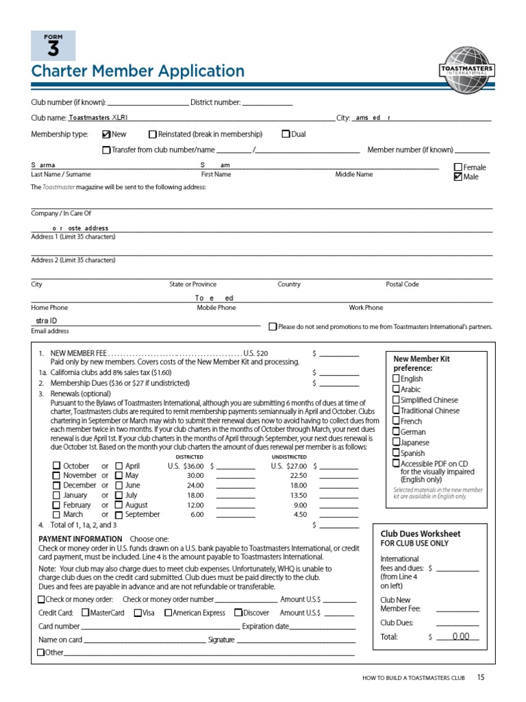 Charter Member Application: New Member Kit Preference | PDF | Money ...