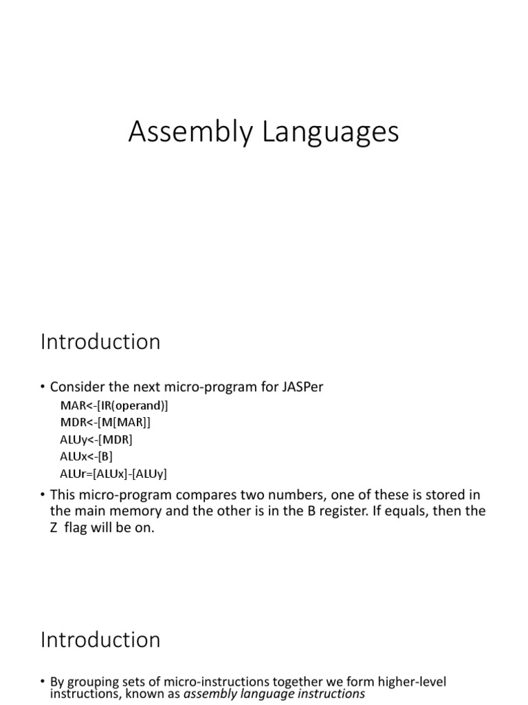 Intro Asembly Languages | PDF | Assembly Language | Computer Program