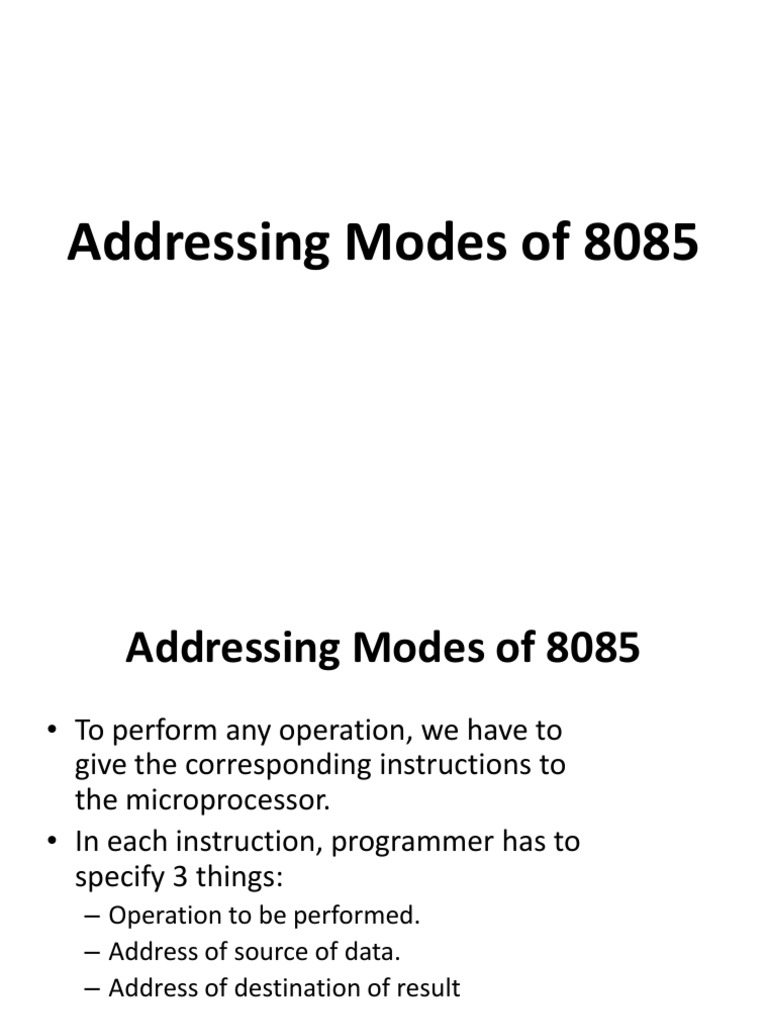 Addressing Mode of 8085 PDF | PDF | Integrated Circuit | Computer Science
