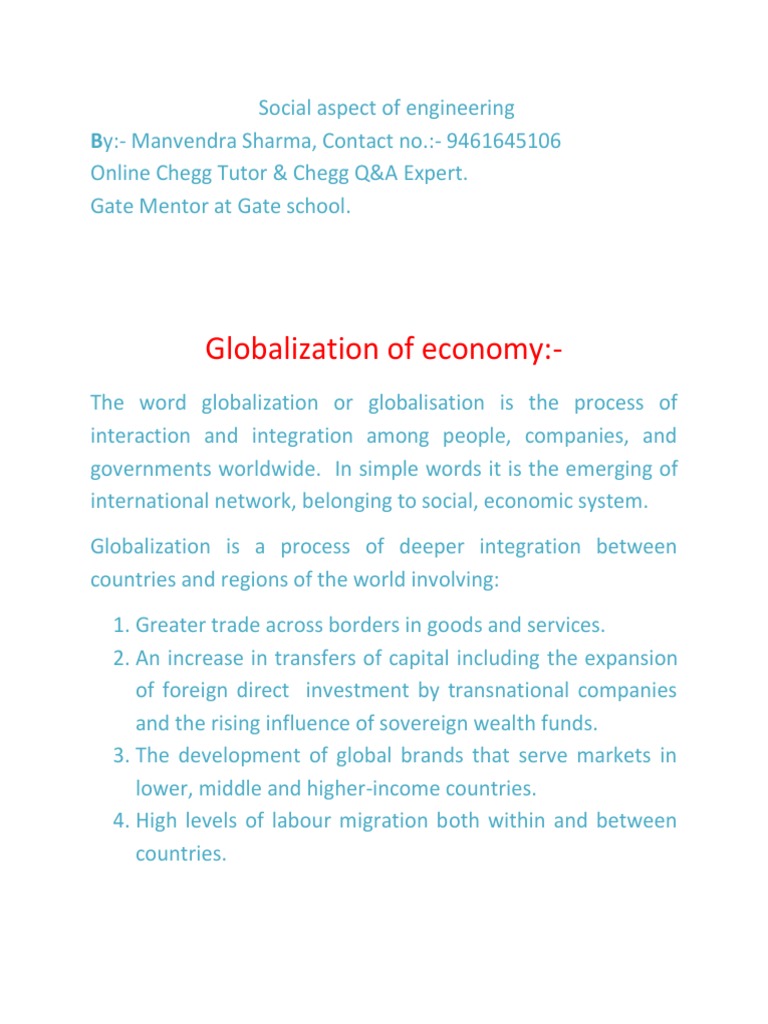 Globalisation of Economy | PDF | World Trade Organization | Globalization