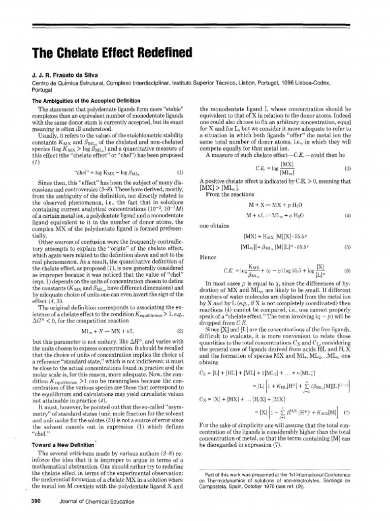 Fraustodasilva1983 - Chelate Effect | PDF | Chelation | Coordination ...
