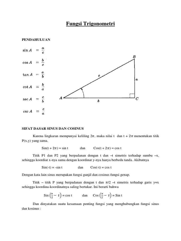 Fungsi Trigonometri Kalkulus | PDF