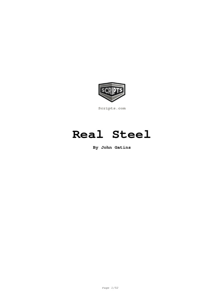 Real Steel Screenplay | PDF | Leisure | Sports