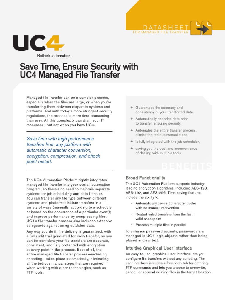 Save Time, Ensure Security With UC4 Managed File Transfer: Benefits | PDF | File Transfer ...