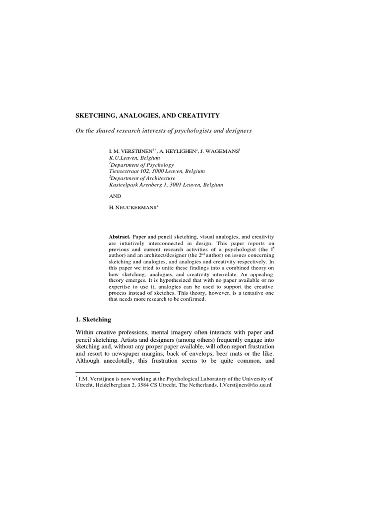 Sketching Analogies and Creativity PDF | PDF | Mental Image | Analogy