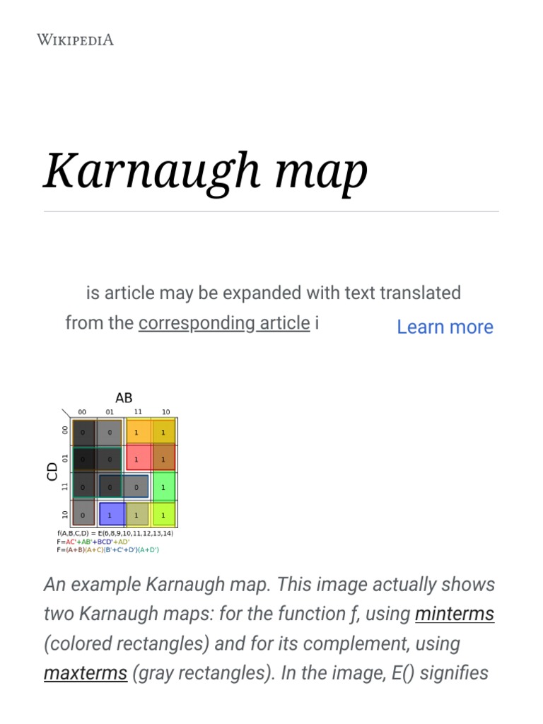 A Guide to Understanding and Applying Karnaugh Maps for Boolean ...