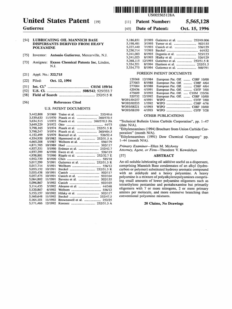 Iii Iihiiii: United States Patent (19) 11 Patent Number: 5,565,128 ...