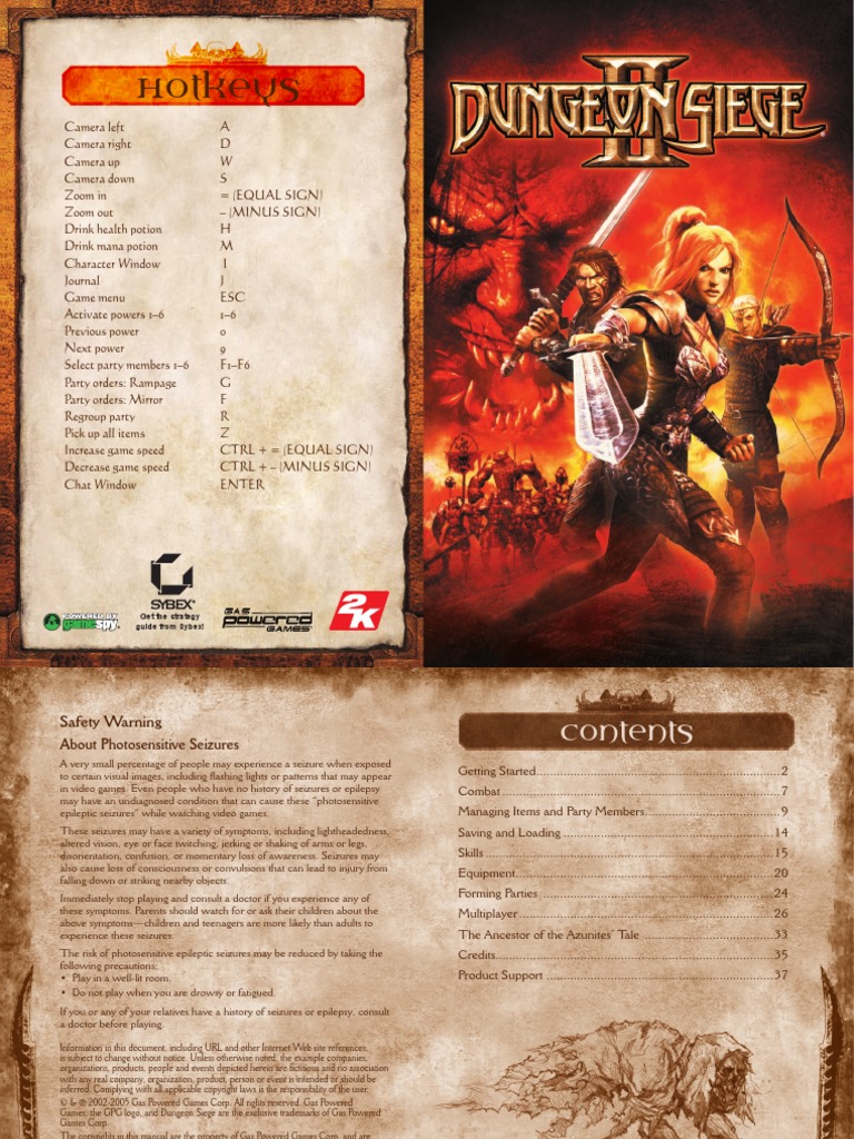 Dungeon Siege 2 Handbook | PDF | Copyright | Video Games