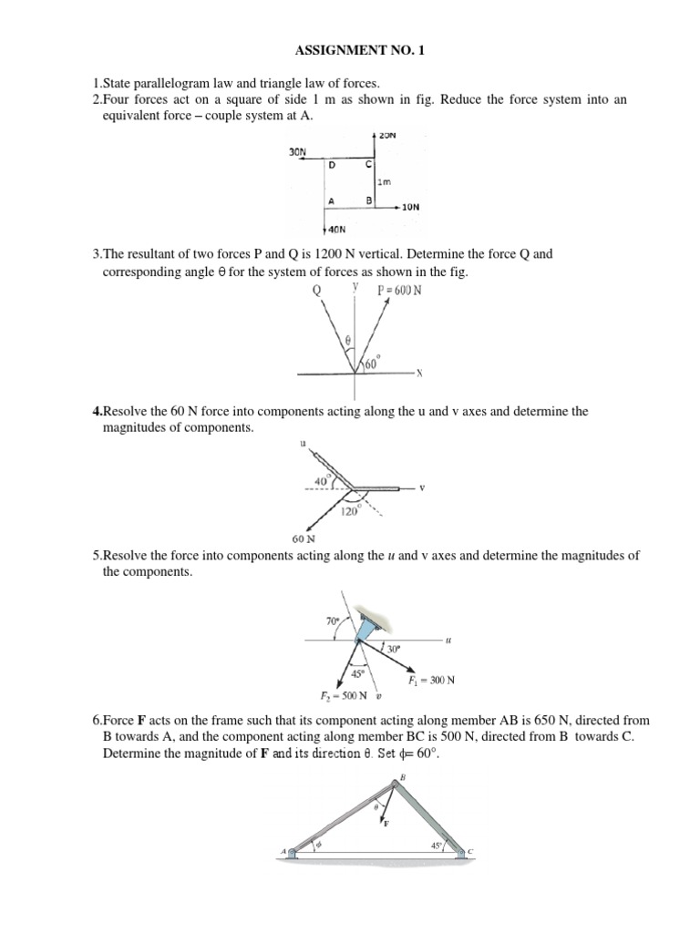 Assignment Questions For All Units | PDF | Acceleration | Force