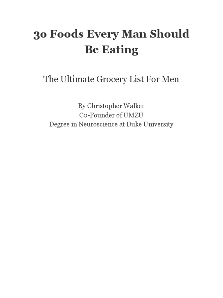 30 Man Foods Grocery List | Download Free PDF | Beef | Meat