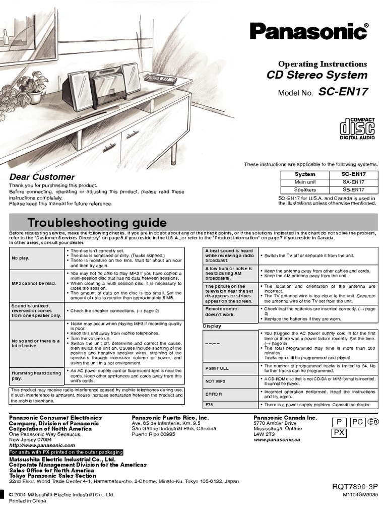 Panasonic Sa En17 Manual de Usuario PDF | PDF | Ac Power Plugs And ...