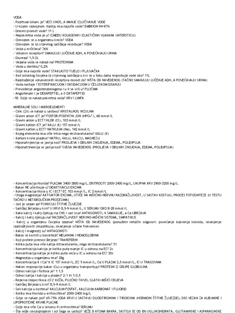 Biohemija I Parcijala - Sifre | PDF