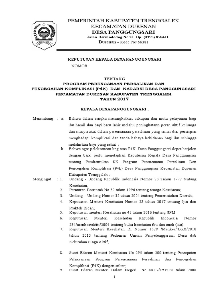 SK P4K | PDF | Kesehatan Holistik