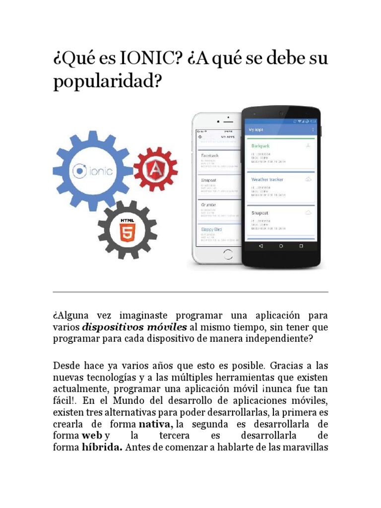 Qué Es Ionic | PDF | Aplicación movil | Aplicación web