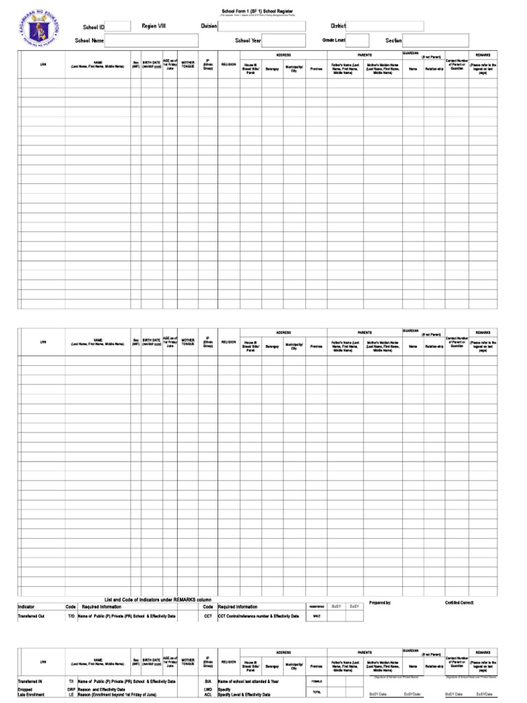School Forms 3 Blank | PDF | Youth | Curriculum