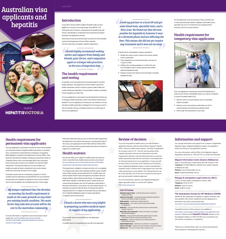 Aust Visa Brochure-Web Version - Final | Download Free PDF | Hepatitis ...