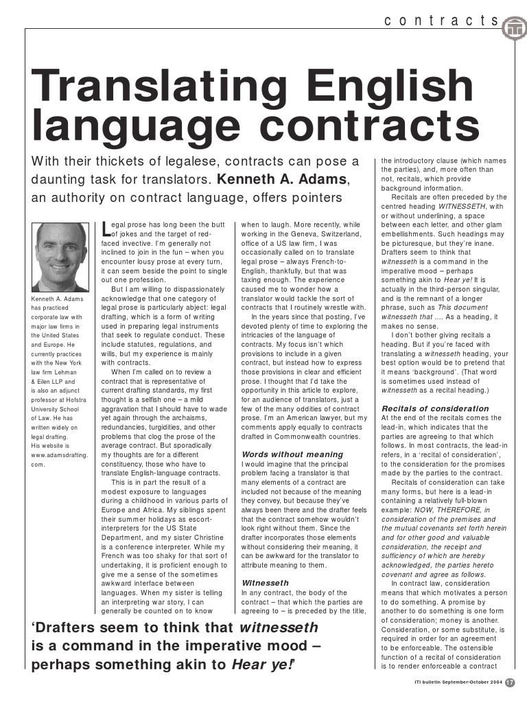 Translating Contracts PDF | PDF | Security Interest | Syntax