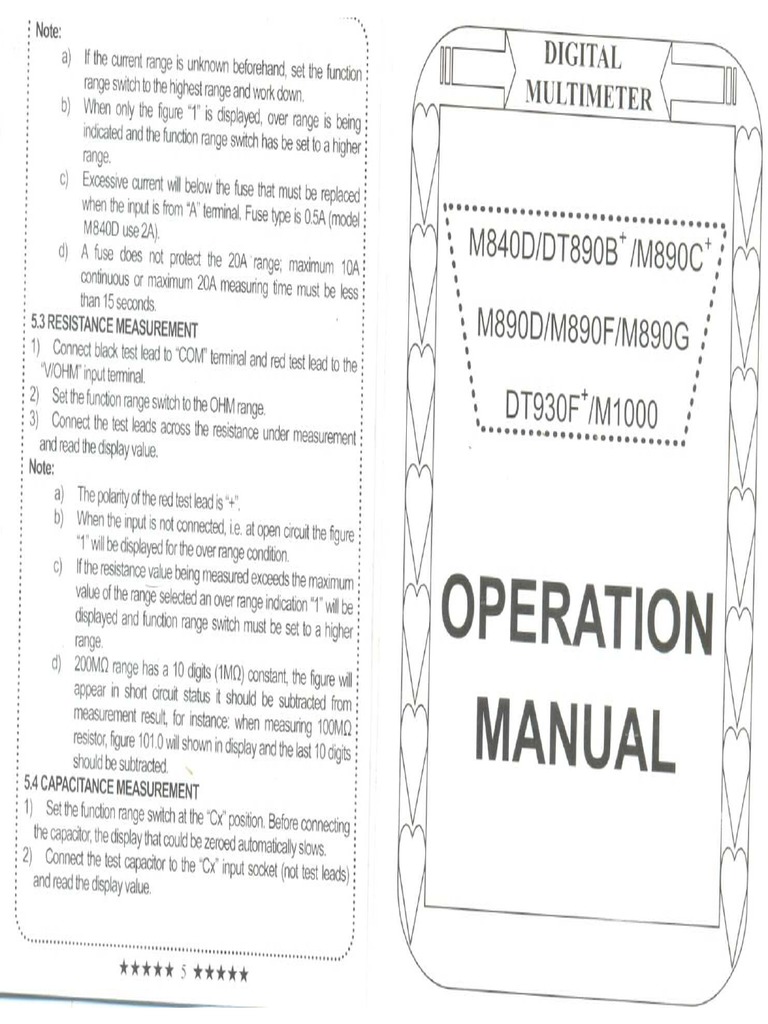 ESquematico Multitester Digital M840D - M890D - M890G - DT930F - M1000