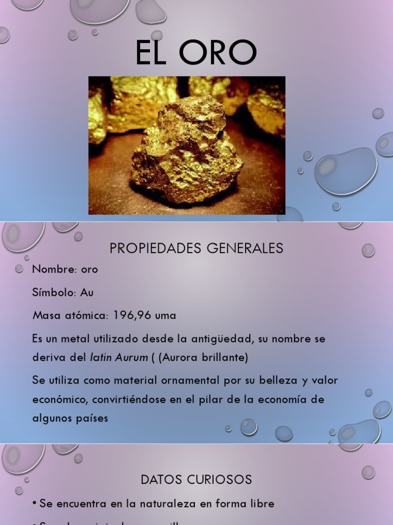 El Oro | PDF | Oro | Átomos