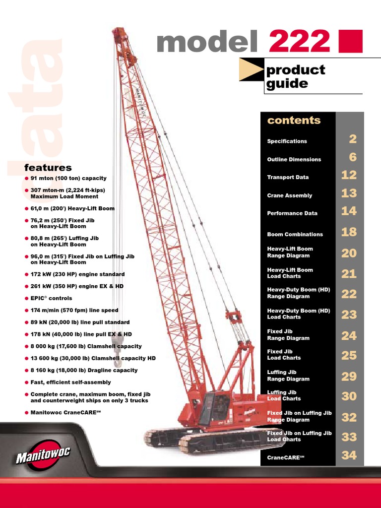 Manitowoc 222exb | PDF | Crane (Machine) | Machines
