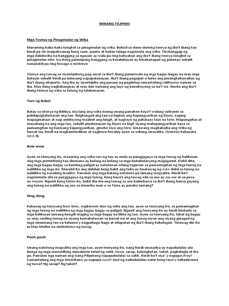 Wikang Filipino | PDF
