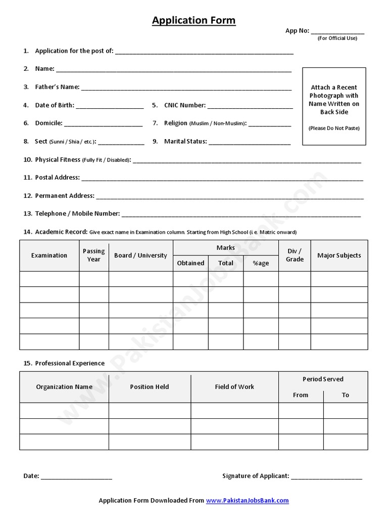 Application Form: (For Official Use) | PDF | Monotheistic Religions ...