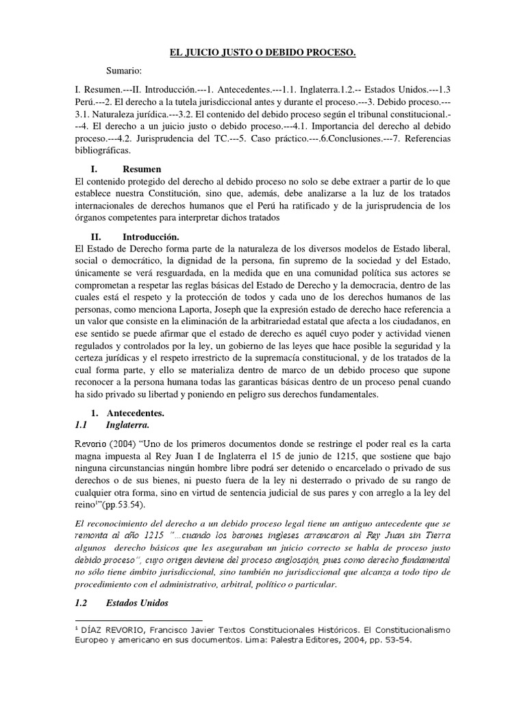 El Juicio Justo o Debido Proceso | Descargar gratis PDF | Debido al ...