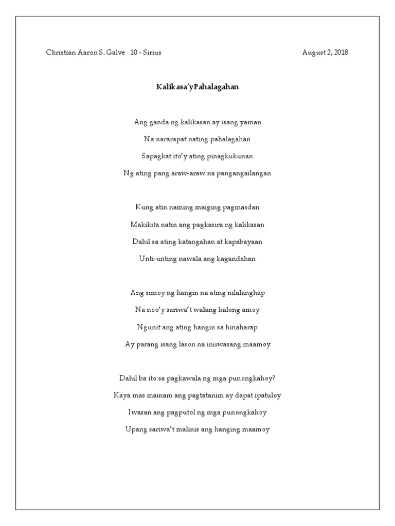 Tula Sa Kalikasan | PDF