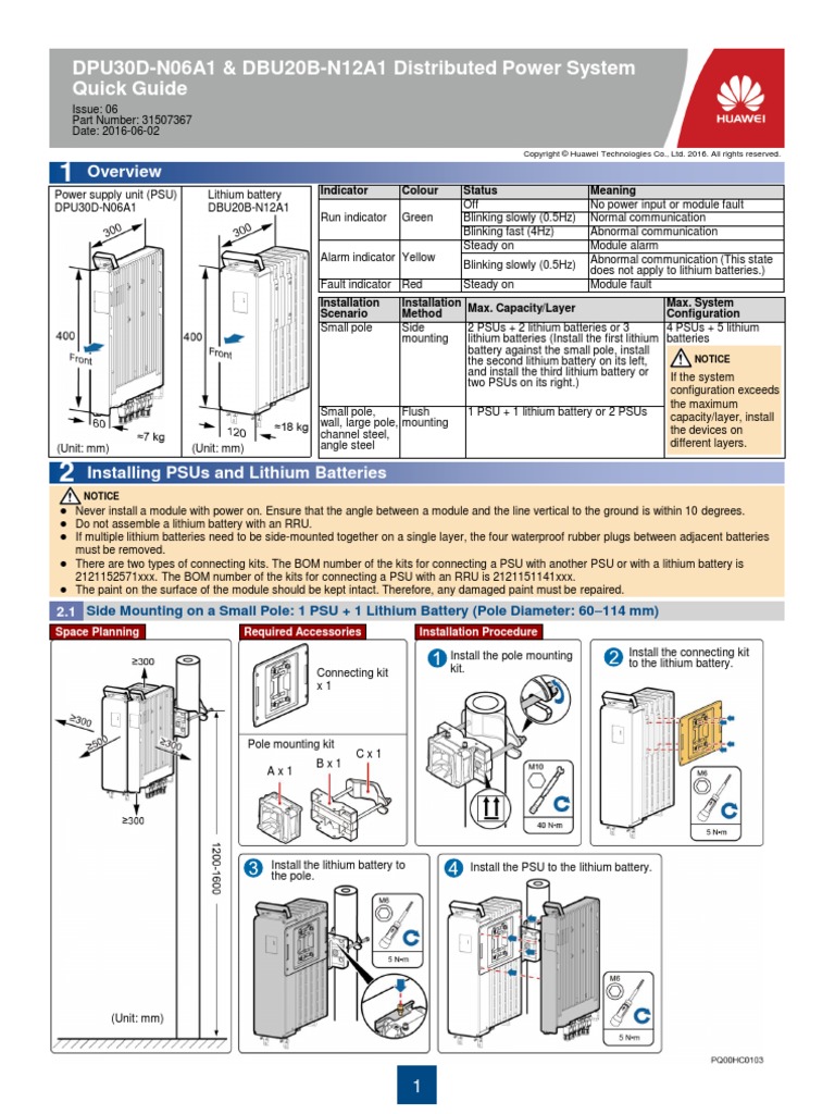 DPU30D-N06A1 & DBU20B-N12A1 Distributed Power System Quick Guide PDF ...