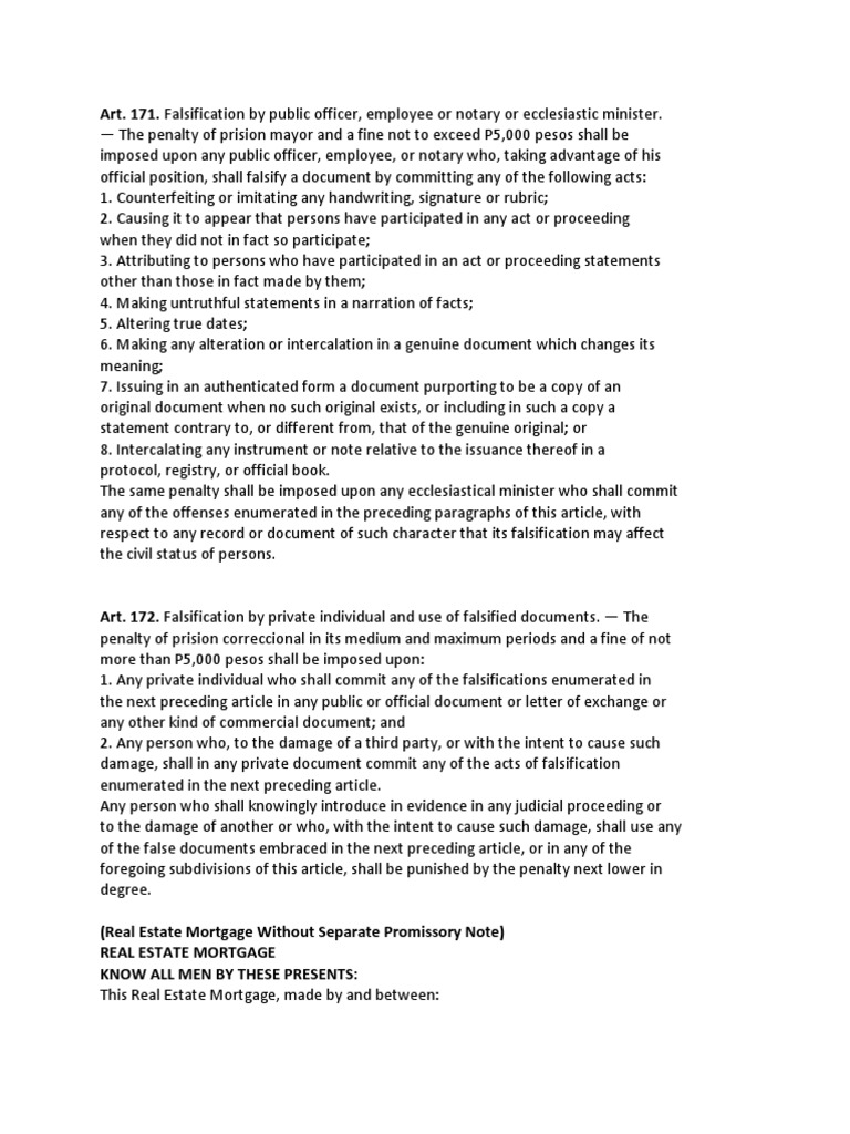 Cases Re Falsification of Documents | PDF | Fraud | Mortgage Law
