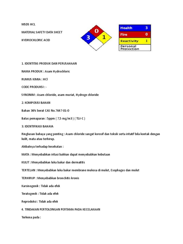 MSDS HCL | PDF