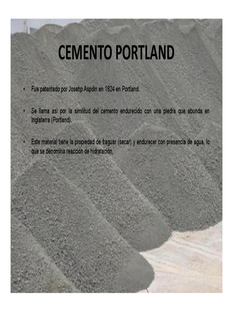 Presentación Cemento Portland | PDF | Cemento | Hormigón